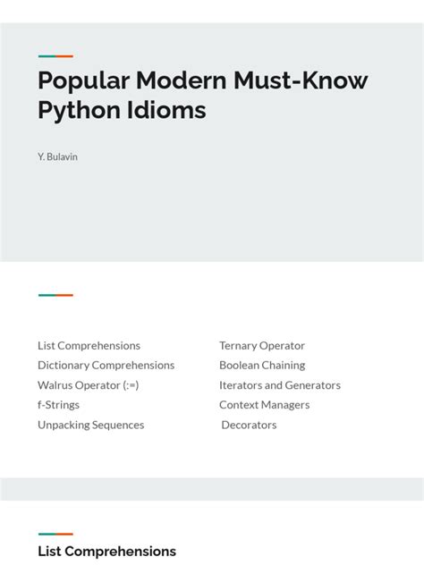 Popular Modern Must Know Python Idioms Pdf