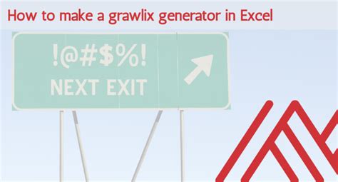 How To Create A Grawlix Generator In Excel Stringfest Analytics
