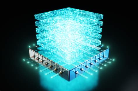 Ai인공 지능 Cpu 개념입니다 Cpu 위의 홀로그램 기계 학습 글로우 트랙이 있는 보드의 Cpu 푸른 빛에 배경 과학적인 개념