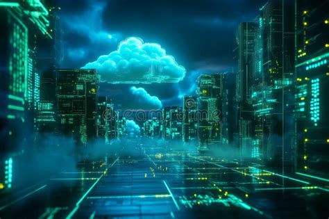 Cloud Architecture Interlaced 3d Visualization Stock Illustration Illustration Of Scalability