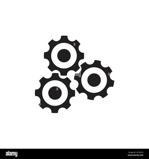 Three Cog Machine Symbol Logo Vector Stock Vector Image Art Alamy
