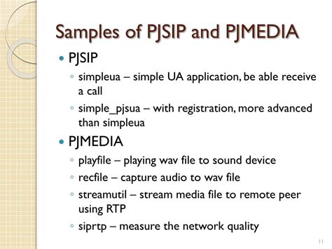 ppt pjsua a command line sip user agent powerpoint presentation