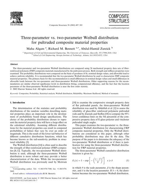 Pdf Three Parameter Vs Two Parameter Weibull Distribution For