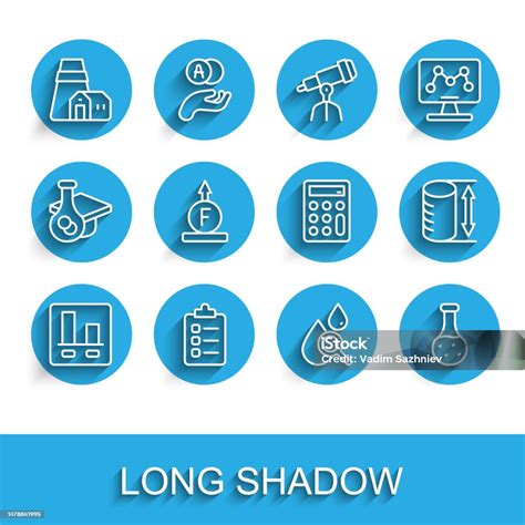 선 그래프 차트 인포 그래픽 설정 할 일 목록 또는 계획 발전소 공장 드롭 및 돋보기 시험관 물리 공식의 힘 높이 기하학적 그림 및 계산기 아이콘 벡터 0명에 대한 스톡