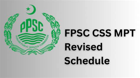 Fpsc Css 2024 2025 Mpt Revised Schedule Announcement