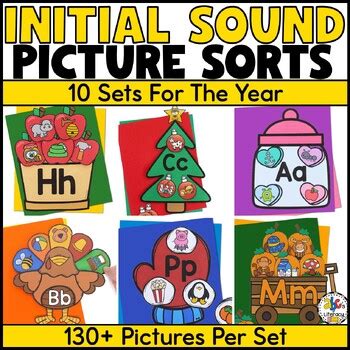 Beginning Sounds Picture Sorts Initial Sound Letters Pictures Match Cards