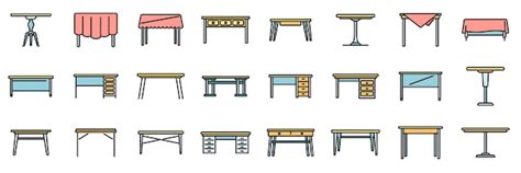 Premium Vector Table Icon Outline Vector Wooden Desk