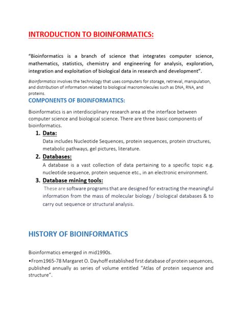 introduction to bioinformatics pdf