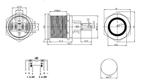 1 Good Spst Push Button Switch FILN Push Button Switches Custom Appearance Voltage Color