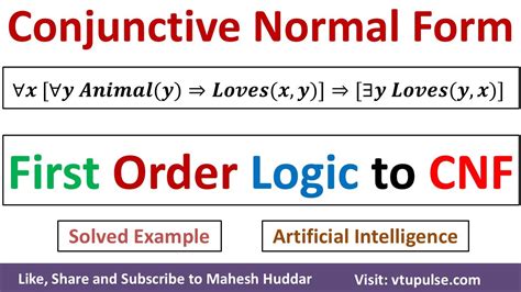 13 First Order Logic To Conjunctive Normal Form Solved Example