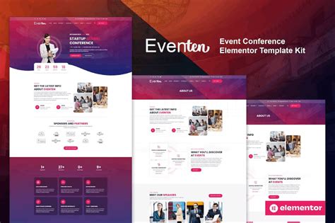 eventen event conference elementor pro template kit