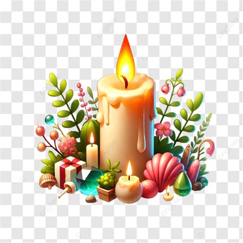꽃으로 장식된 촛불 투명한 배경 양초 빛 조명 Png 일러스트 및 이미지 에 대한 무료 다운로드 Pngtree