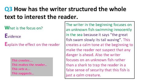 Jaws Aqa English Language Paper One Practice Source