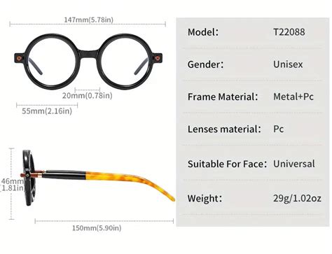 Mens Round Frame Flat Lens Glasses Trendy Color Pc Glasses Vintage