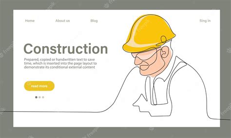 Premium Vector Vector Landing Page Of Architecture Works Continuous One Line Drawing For Your