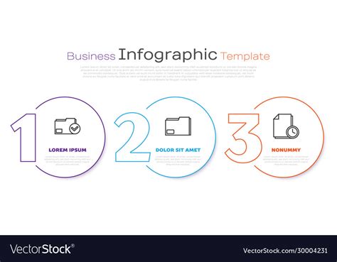 Set Line Document Folder And Check Mark Document Vector Image