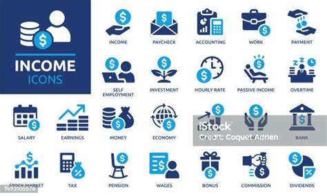 소득 아이콘이 설정되었습니다 솔리드 아이콘 컬렉션입니다 벡터 그림입니다 금융에 대한 스톡 벡터 아트 및 기타 이미지 금융 비즈니스 저축 Istock