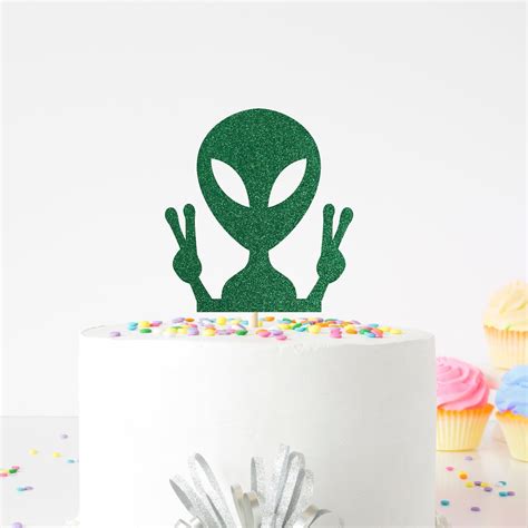 Alien Cake Topper Alien Birthday Outer Space Party Party Decor Two The Moon Birthday Party