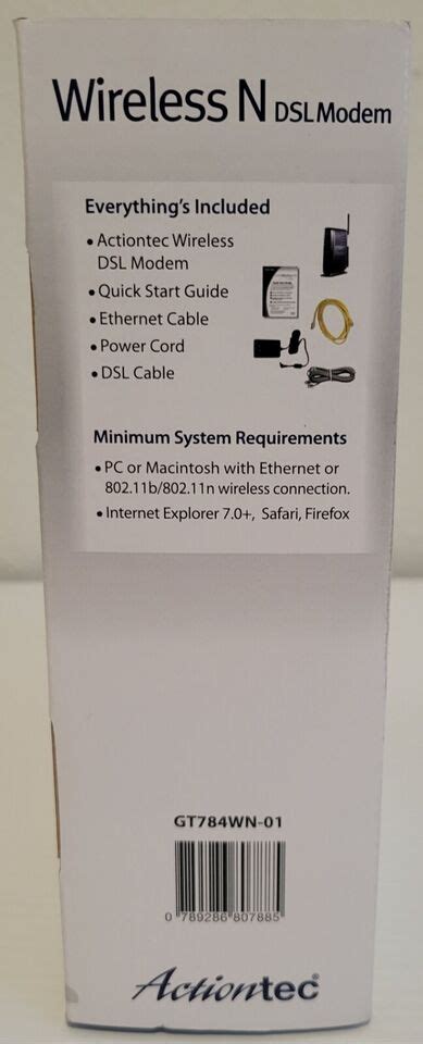 New Open Box Actiontec Gt784wn 01 Wireless N Dsl Modem Router No Ethernet Cables Ebay