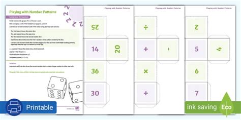 Playing With Number Patterns Activity Sheet Teacher Made
