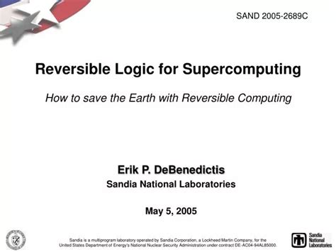 Ppt Reversible Logic For Supercomputing How To Save The Earth With Reversible Computing