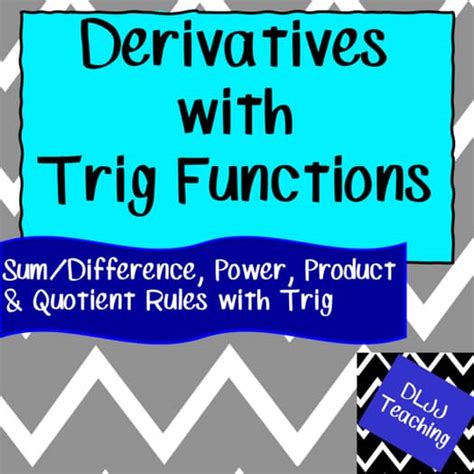 Calculus Derivatives With Trig Functions Practice Worksheet By Dljj Teaching