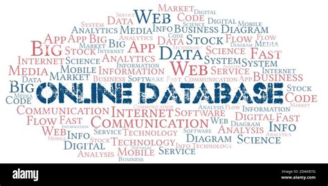Online Database Vector Word Cloud Made With The Text Only Stock Vector Image And Art Alamy