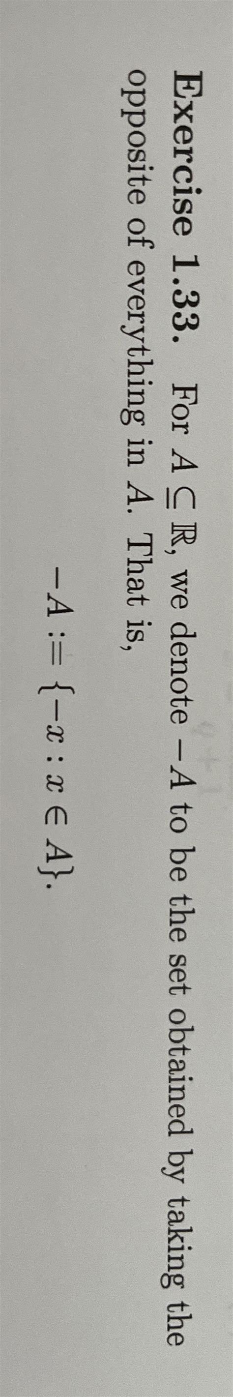 solved exercise 1 33 ﻿for asuber we denote a ﻿to be the