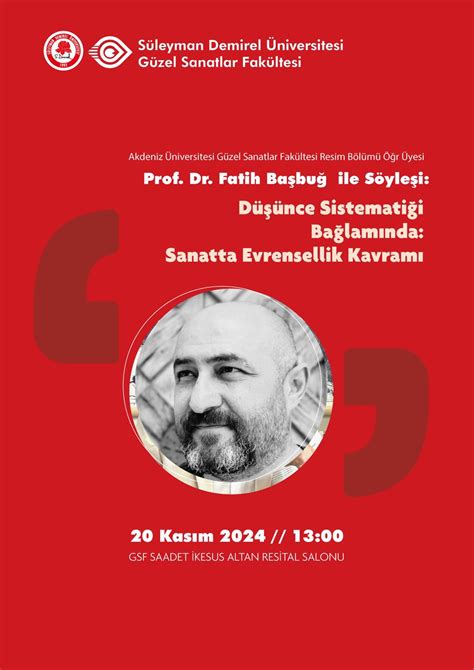 Interview With Prof Dr Fatih Başbuğ Suleyman Demirel University Faculty Of Fine Arts