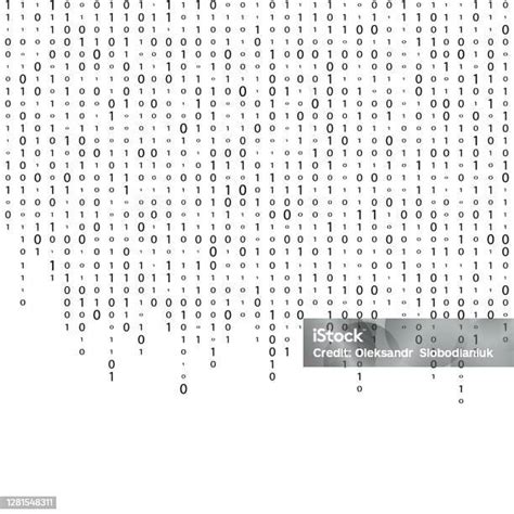 매트릭스 배경 벡터 이진 코드 매트릭스 화면에 숫자와 흑백 디지털 배경 데이터 기술 일러스트레이션 바이너리 컴퓨터 코드입니다