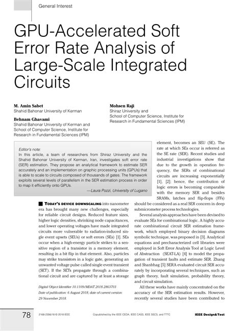 Pdf Gpu Accelerated Soft Error Rate Analysis Of Large Scale Integrated Circuits