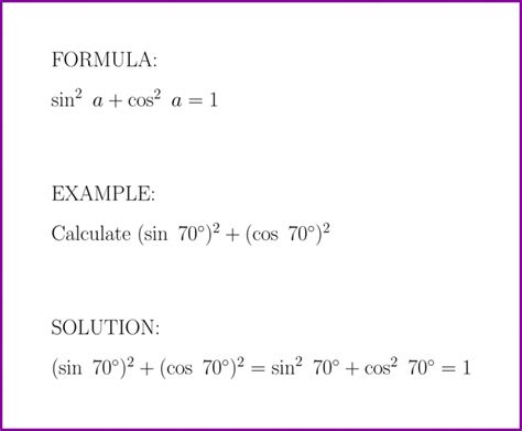 Sin2 A Cos2 A Formula With Example Lunluncom