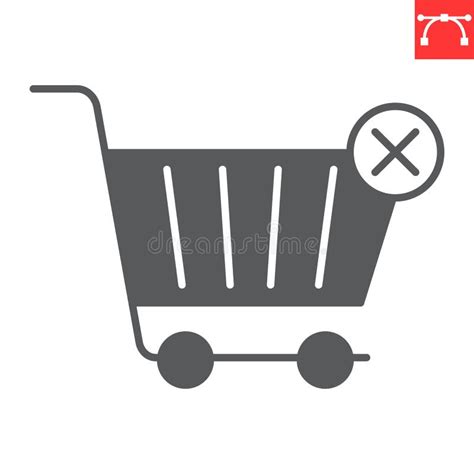 Remove From Cart Glyph Icon Stock Vector Illustration Of Abandonment