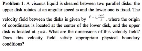 Solved Problem 1 A Viscous Liquid Is Sheared Between Two