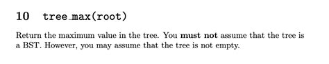 Solved Tree Max Root Return The Maximum Value In The Chegg