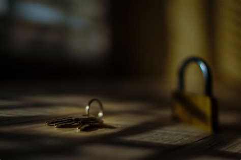 Premium Photo The Keys Are On The Table And The Lock