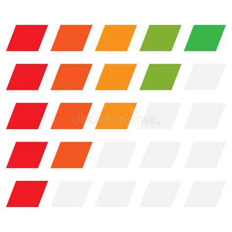 5 Step Simple Progress Level Indicator With Color Code Progression