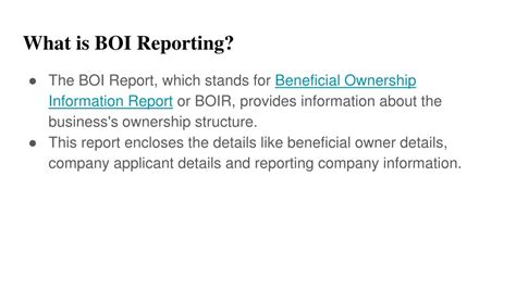 Ppt Understanding A Fincens Beneficial Ownership Information Boi Report Powerpoint