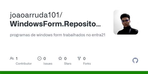 Github Joaoarruda101windowsformrepository Csharp Programas De Windows Form Trabalhados No