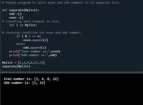Day 72100 Python Program For Separating Odd And Even Lists Nimisha