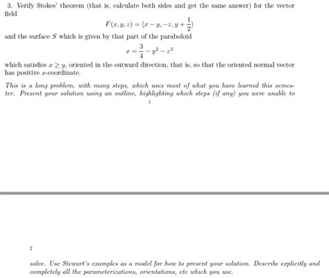 Solved Verify Stokes Theorem That Is Calculate Both Chegg