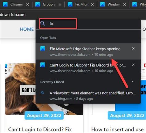 Search Open Tabs In Edge Chrome Firefox Opera Browsers