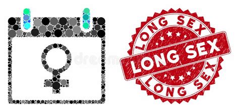 Mosaic Venus Female Symbol Calendar Day With Grunge Long Sex Stamp Stock Vector Illustration