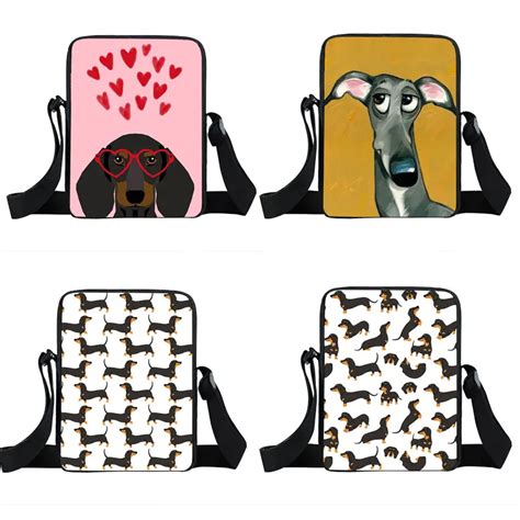 귀여운 닥스 훈트 강아지 패턴 핸드백 여성용 작은 메신저백 숄더백 토트백 학생 북 백크록스 바디 백 Aliexpress