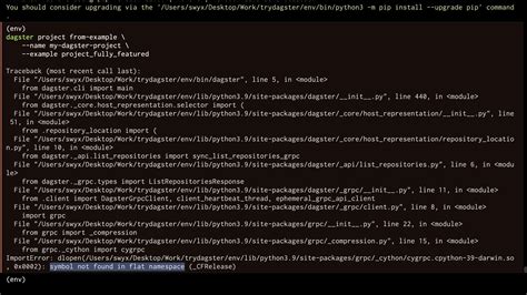 Docs Issue Trying Fully Featured Project And Getting Error Out Of The Box On M1 Mac Symbol