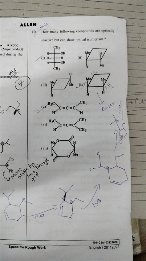 How Many Following Compounds Are Optically Inactive But Can Show Optical