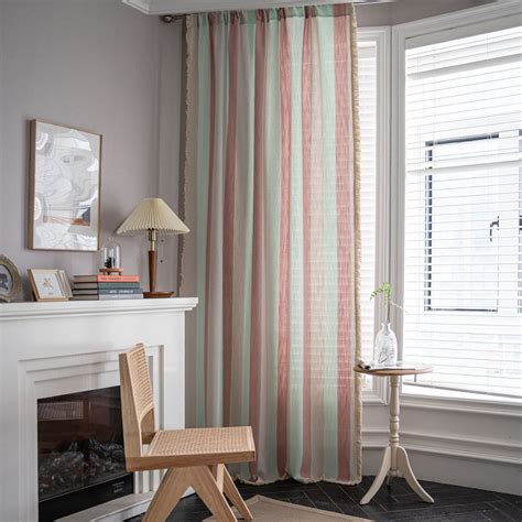 Pink Room Green Curtains