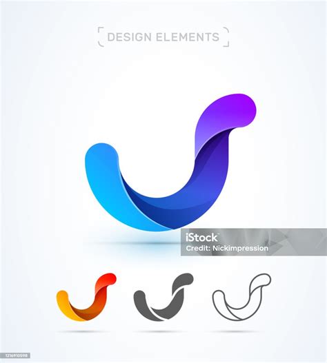 편지 J 벡터 추상 로고 디자인 템플릿입니다 앱 아이콘 0명에 대한 스톡 벡터 아트 및 기타 이미지 0명 3차원 형태 개념 Istock