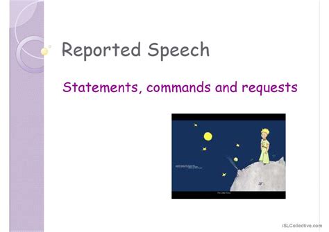 Reported Statements Commands And Re English ESL Powerpoints