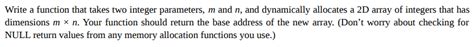 Solved Write A Function That Takes Two Integer Parameters M